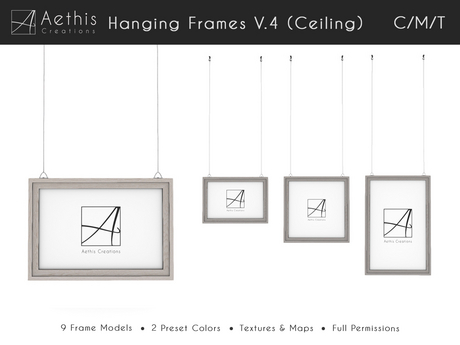 Second Life Marketplace - [AC] Hanging Frames V.4 (Ceiling Mounted)